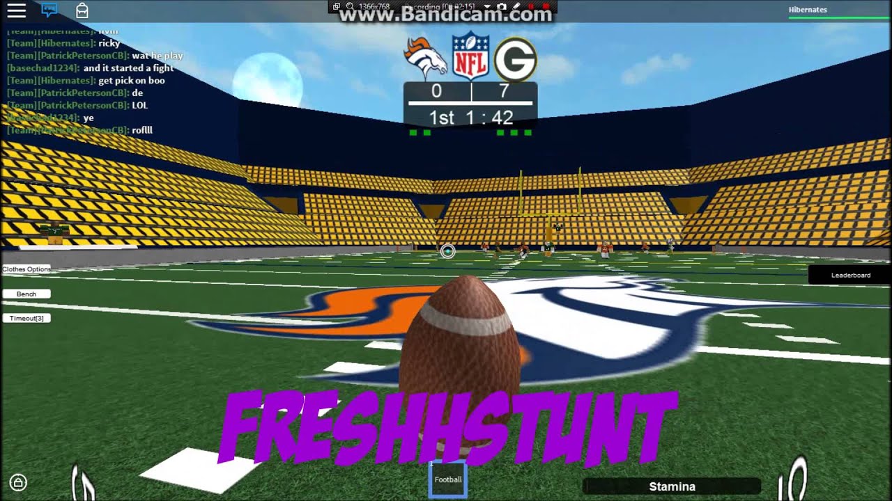 NFL Green Bay Packers vs Denver Broncos ROBLOX scrim - YouTube