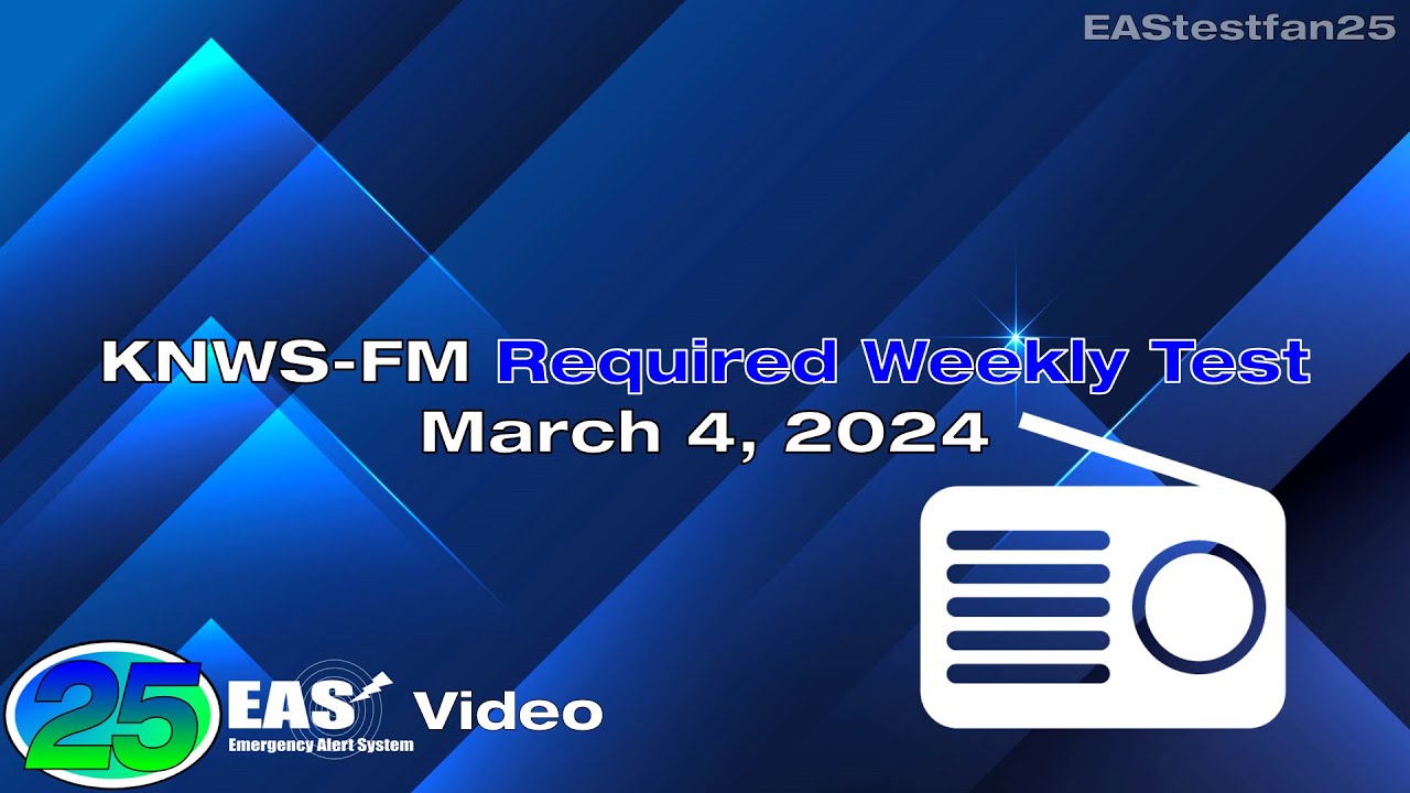 KNWS-FM Required Weekly Test (March 4, 2024) - YouTube