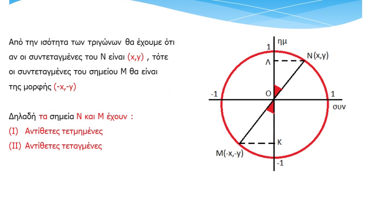 Τριγωνομετρικοί αριθμοί γωνιών με άθροισμα 270 μοιρών - YouTube