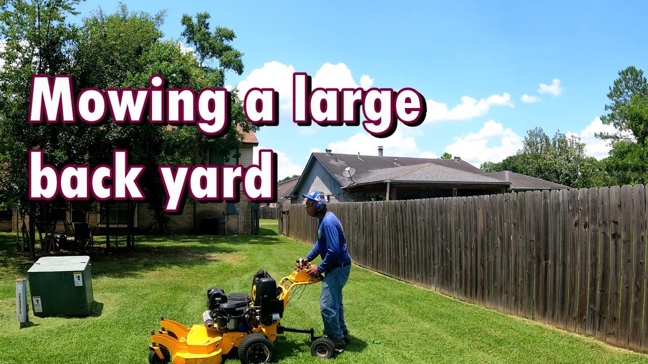 Mowing a large back yard - YouTube