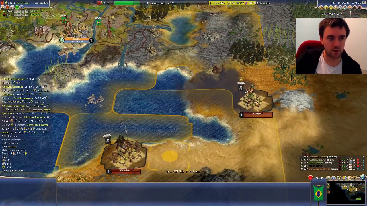 IUPlays Civ IV Caveman2Cosmos Diety (L02E088) V37 Dom Pedro II - YouTube