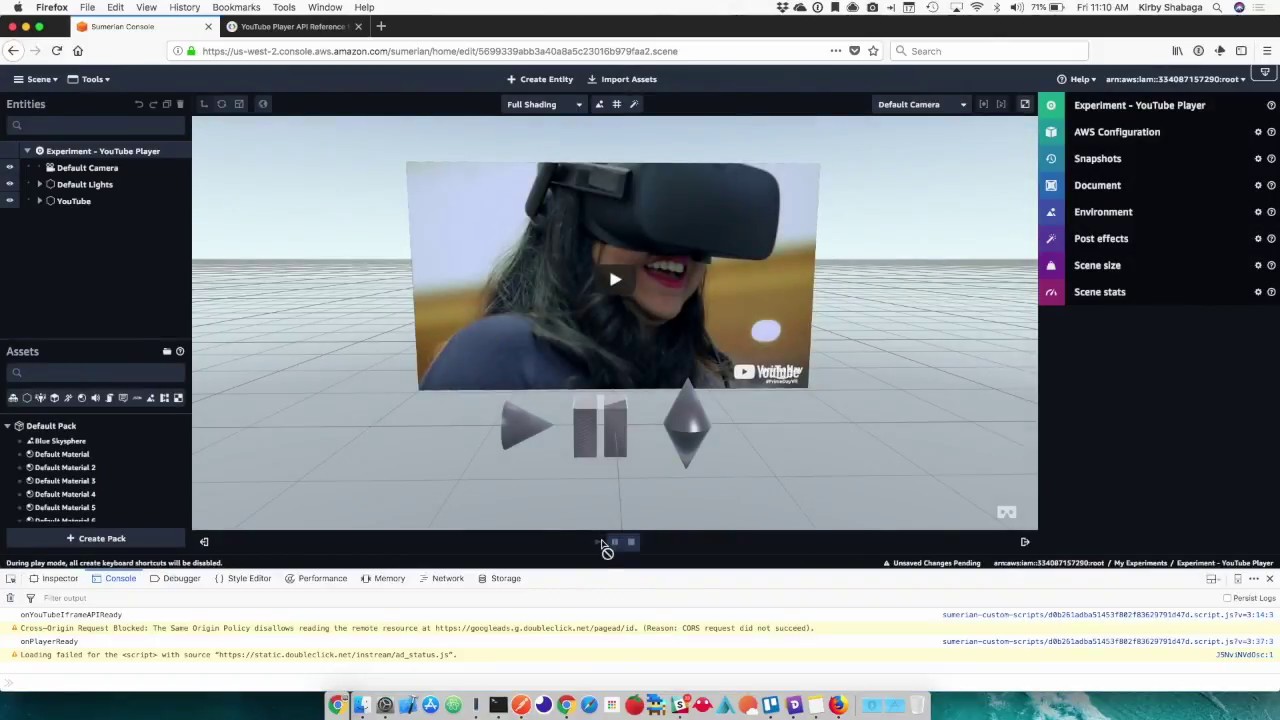 Amazon Sumerian - Experiment with YouTube IFrame Player API - YouTube Amazon Sumerian - Experiment with YouTube IFrame Player API - YouTube