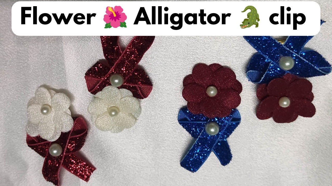 DIY#How to make flower alligator clip# home made alligator clip # കണ്ടാ ...