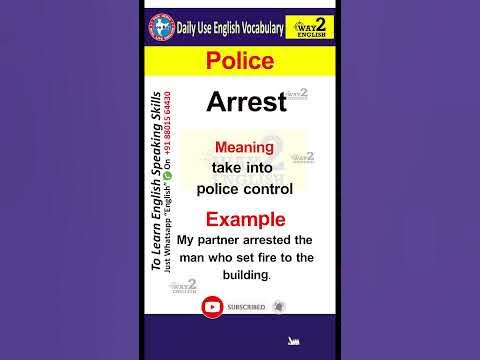 Arrest | police Vocabulary | Spoken English Vocabulary | English ...