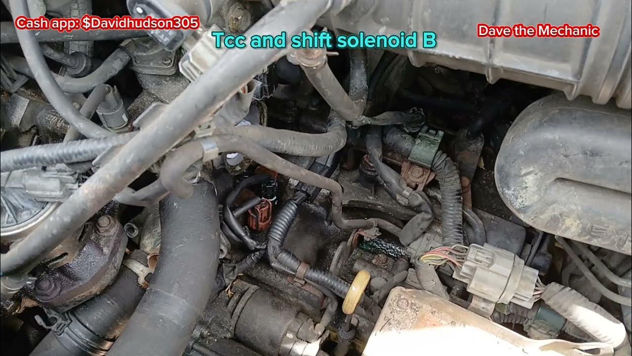 2003-2008 Honda pilot V6 TCC(Torque converter clutch) and shift solenoid B locations ...