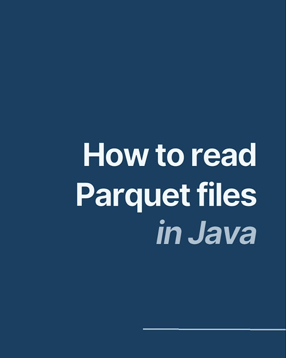 How to read Parquet files in Java Explained! #coding #programming # ...