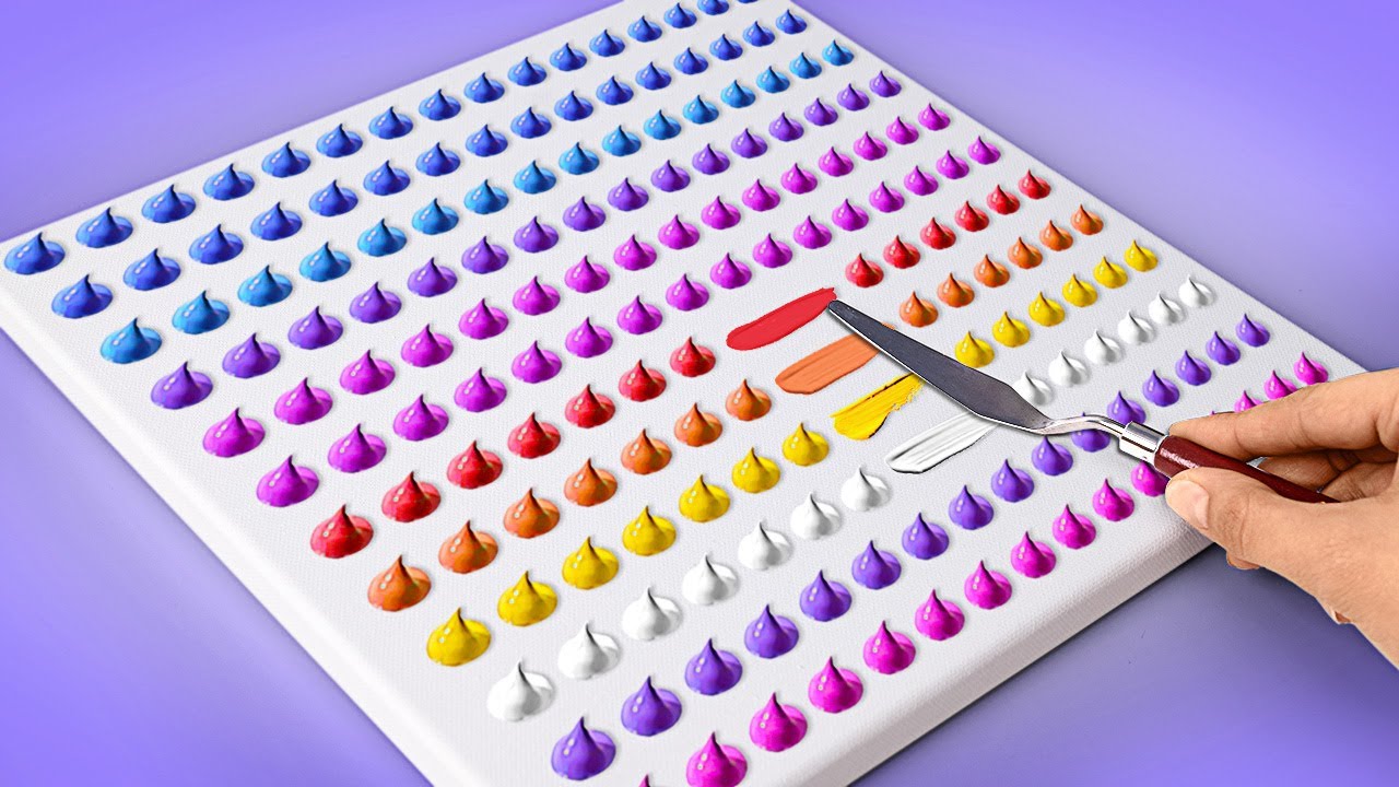 FÁCIL! Como Pintar Uma Lua Cheia em Acrílico a partir de Pontos para ...