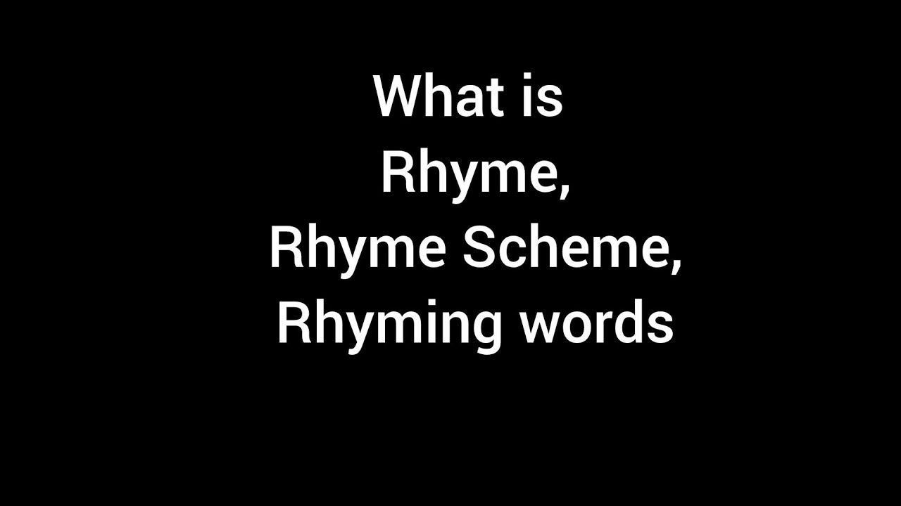 what is rhyme / rhyme scheme/ rhyming words| easy english #english # ...