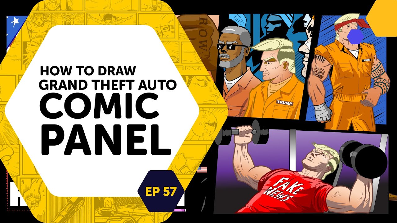 How To Draw Grand Theft Auto Comic Panel ep57 - YouTube