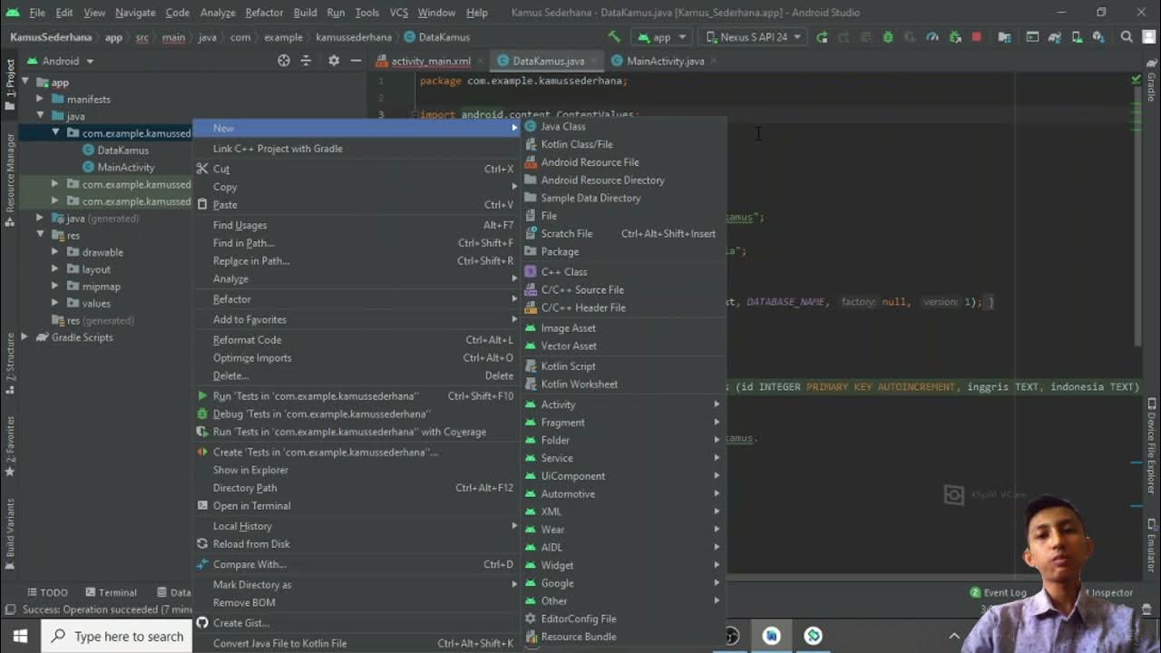 Review Aplikasi Kamus Sederhana | Android Studio - YouTube