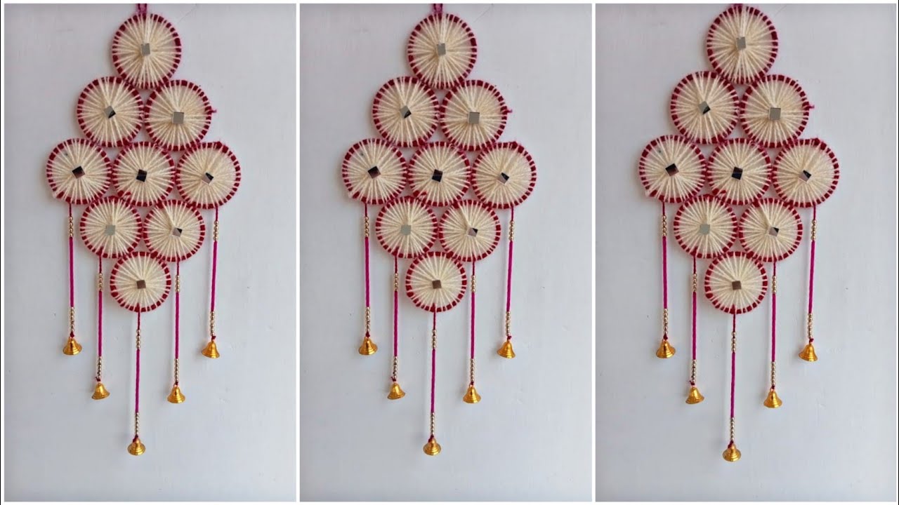 DIY |easy craft woolen wall hanging using old bangles/bangles craft ...