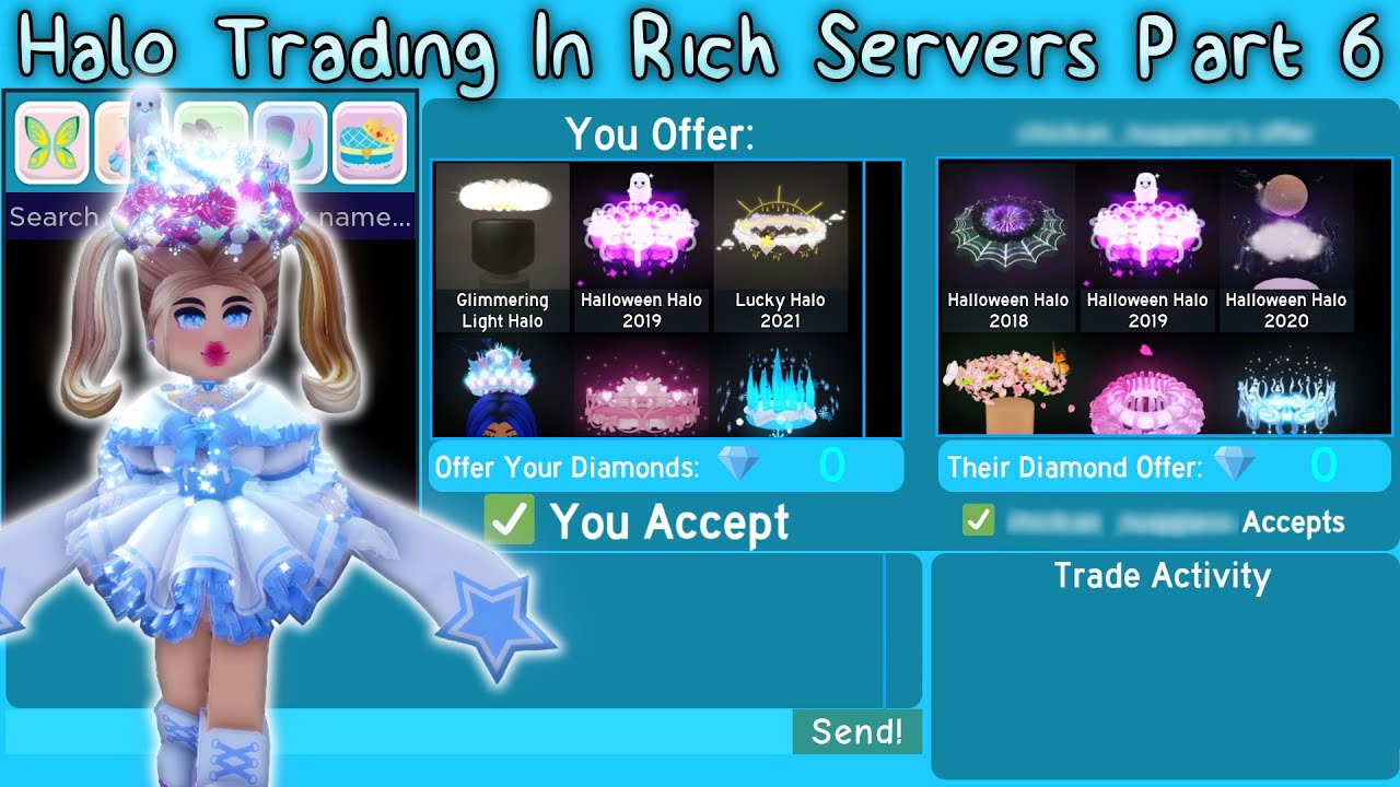 Halo Trading In Rich Servers Part 6 (Royale High Trading) - YouTube