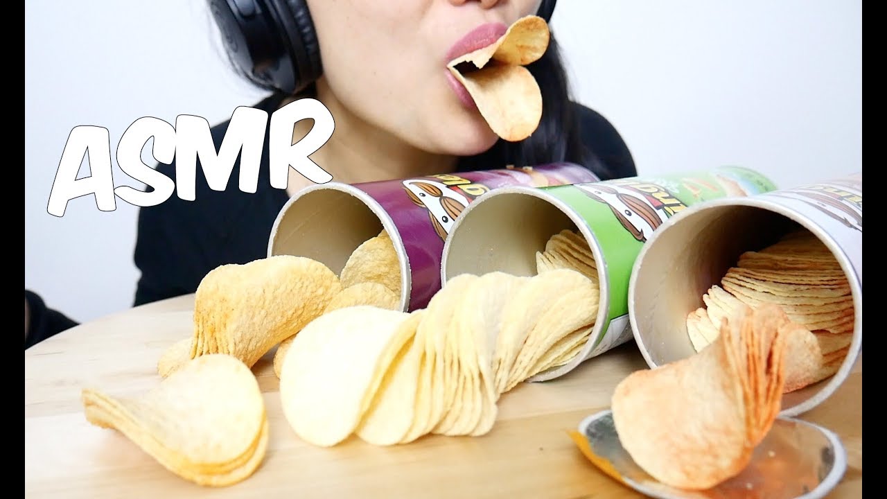 ASMR 4 Flavours Pringles (Sour Cream, Pizza, BBQ and Mystery) CRUNCHY ...