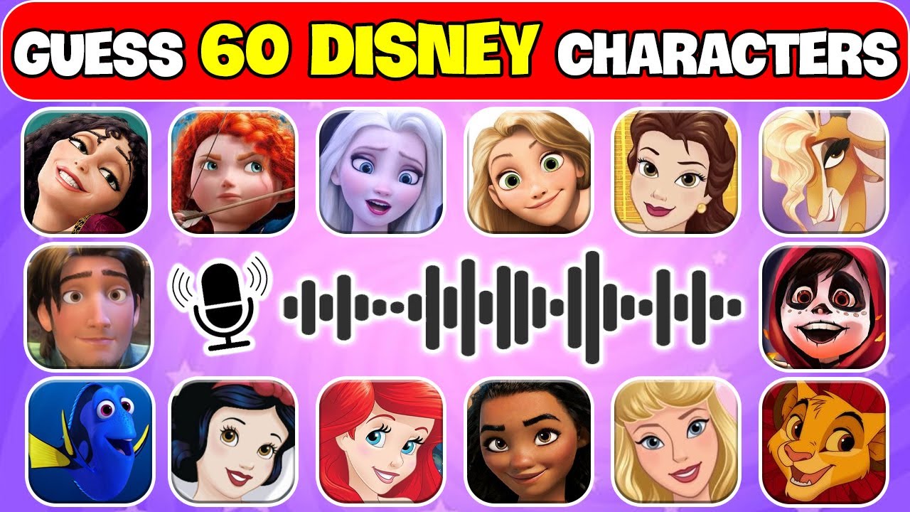 Guess The 60 DISNEY CHARACTERS By SONGS | DISNEY MUSIC Challenge | Elsa ...