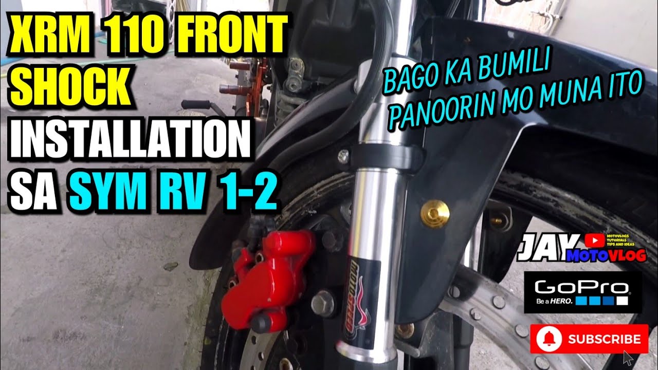 XRM 110 FRONT SHOCK INSTALLATION SA SYM 110 | PWEDE NGA BA? - YouTube