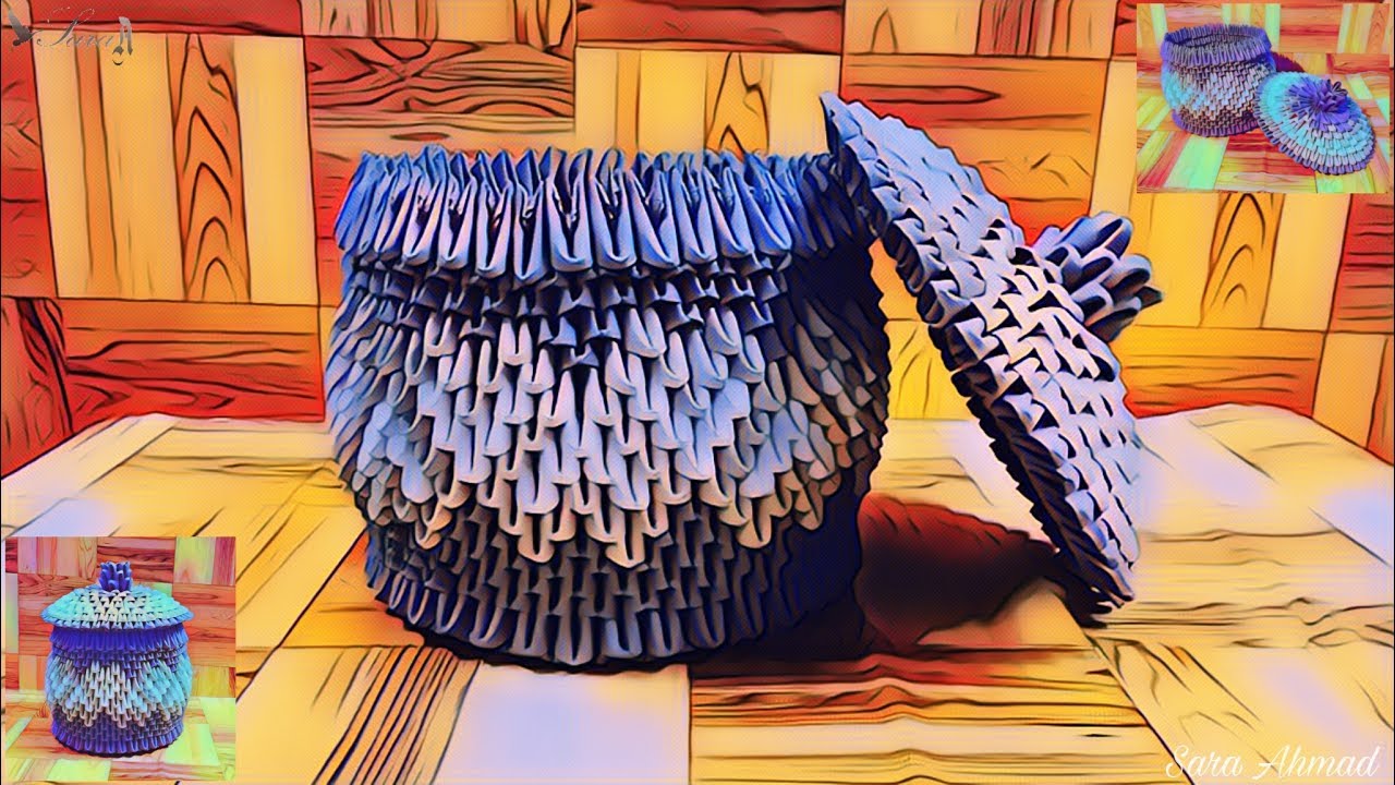 How to make 3d origami Box 42 - YouTube