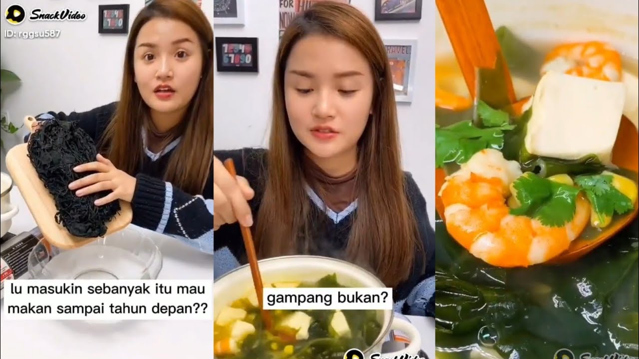 Soup🍲 Udang🦐 rumput laut🌊 Ala Selai Kastanye😍 - YouTube