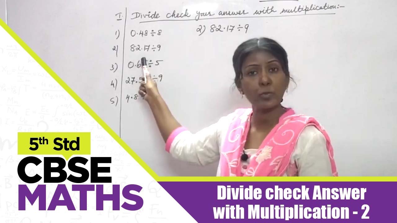 5th Std CBSE Maths Syllabus | 62-Divide check Answer with ...