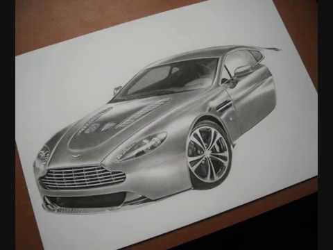Aston Martin V12 Vantage - Pencil drawing - YouTube