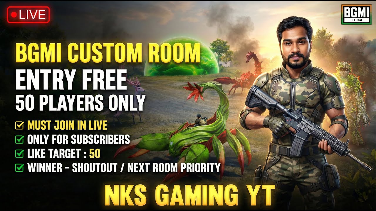 BGMI ROOM MATCH 🔴 Entry FREE | Telugu Custom Room LIVE | 30 Jan 2026 ...