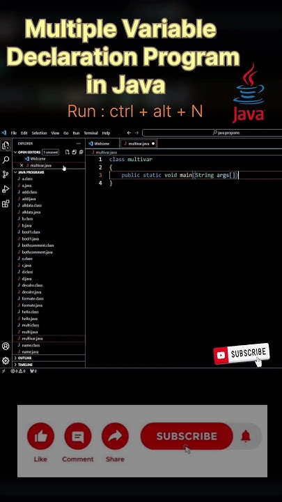 Program Of Variable Declaration In Java Shorts Youtube Ytshorts Trending Youtubeshorts