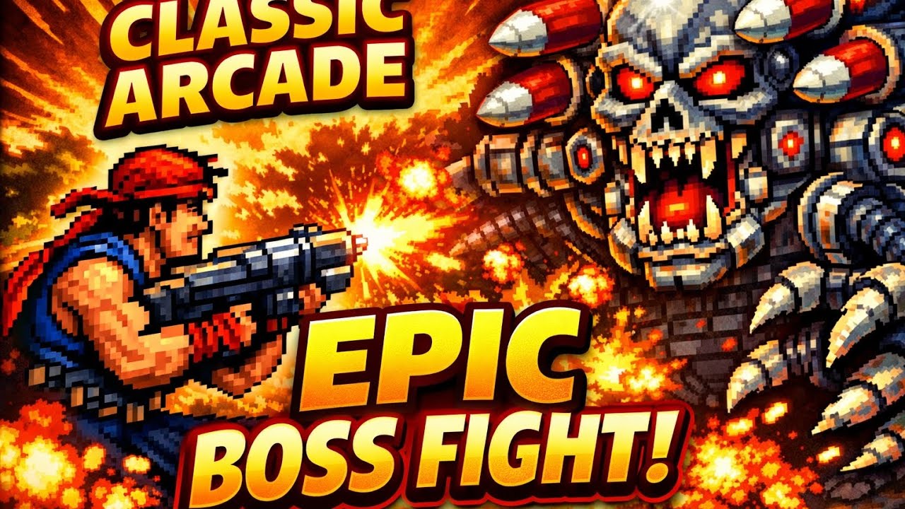 Epic Retro Arcade Boss Fight | Classic 2D Run and Gun Gameplay - YouTube