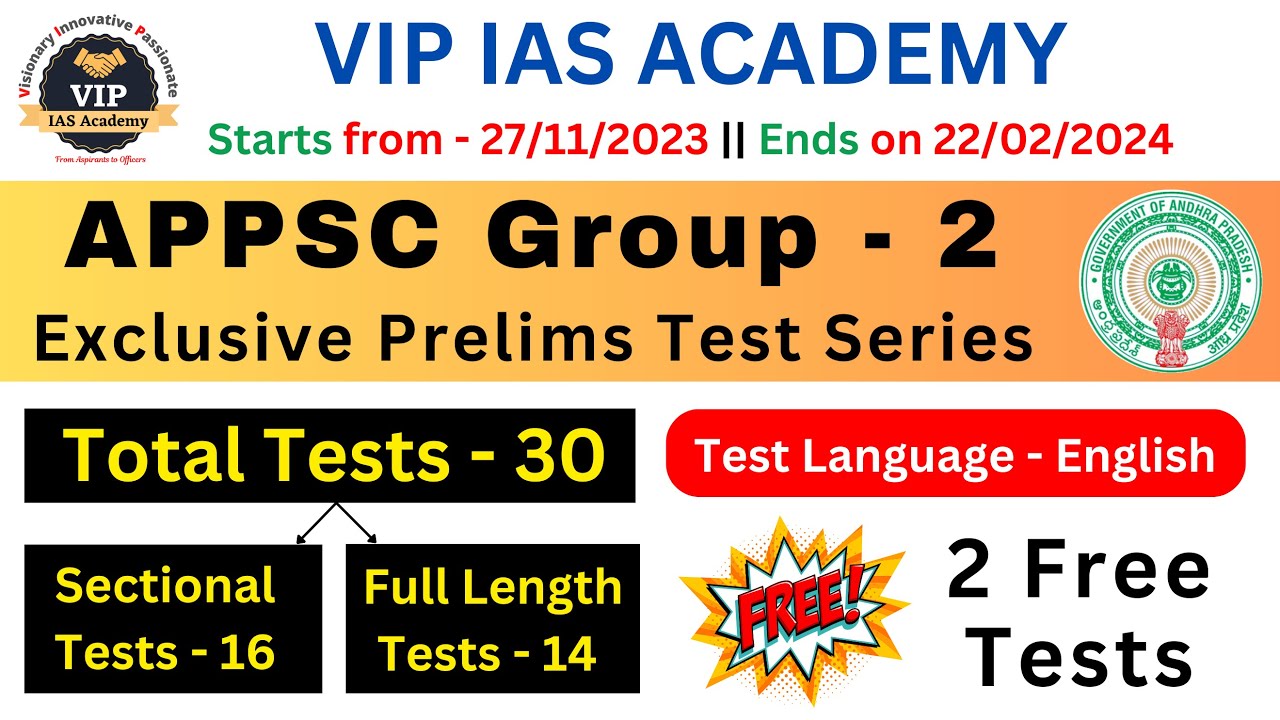 APPSC Group 2 - Test Series by VIP IAS Academy #appscgroup2 # ...