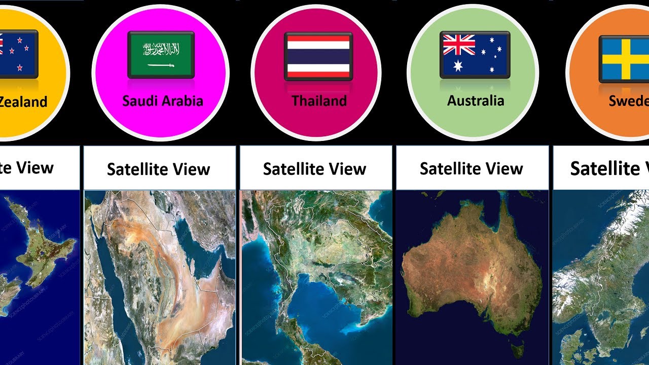 Satellite View From Different Countries - YouTube