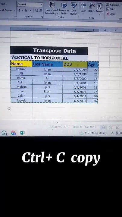 Transpose Data Horizontal to Vertical change💯💯🔥🔥🔥 #youtubeshorts #shortcutkey #data #msword # ...