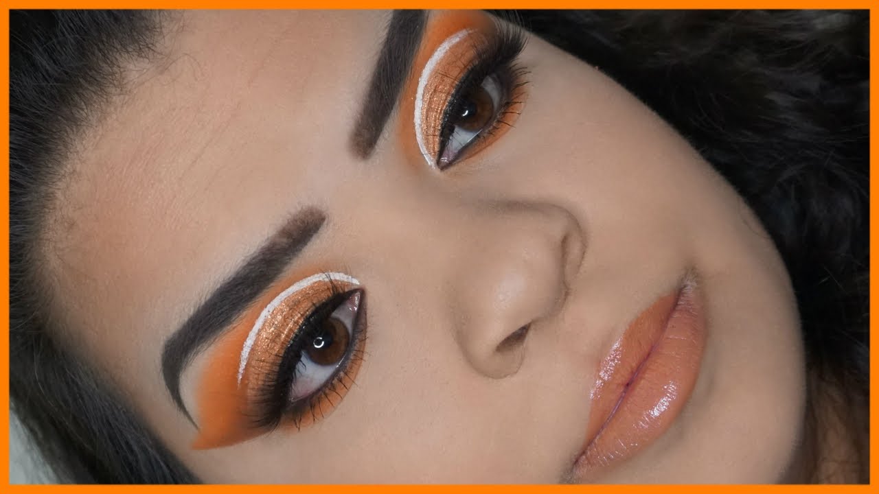 feeling orange.. | easy but dramatic cut crease makeup tutorial - YouTube