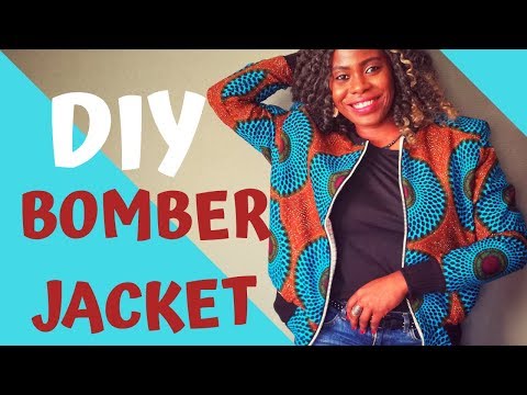DIY: BOMBER JACKET// COMMENT COUDRE UN BLOUSON SANS PATRON// TISSU WAX // PARTIE 2