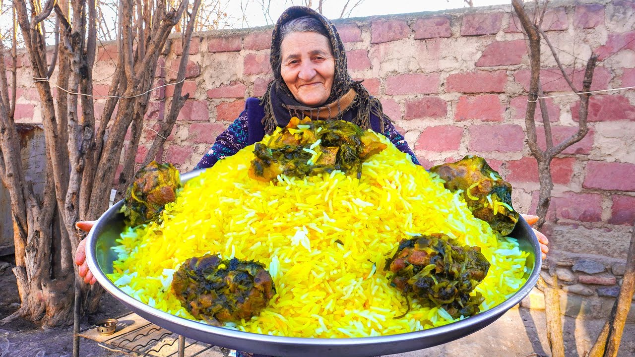 Cooking Traditional VEGETABLE and LAMB PILAF in the Village! This Video ...