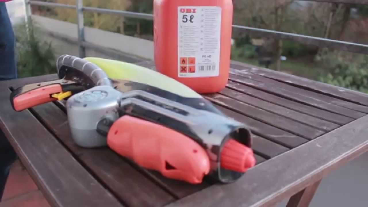 [self-made] Water gun flamethrower - YouTube