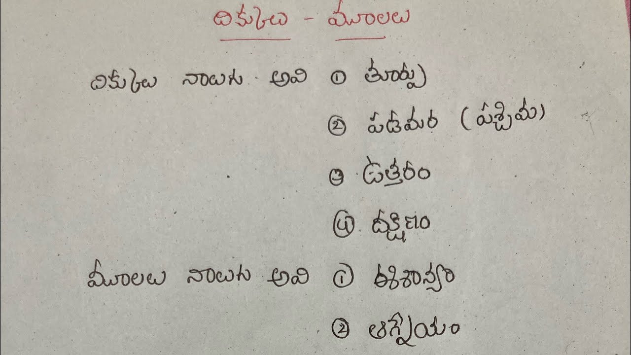 Dikkulu _ mulalu in Telugu || directions in Telugu || g.k questions ...