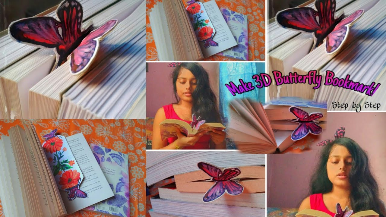 How to make 3D Butterfly Bookmark | Handmade Bookmark| DIY | Best ...
