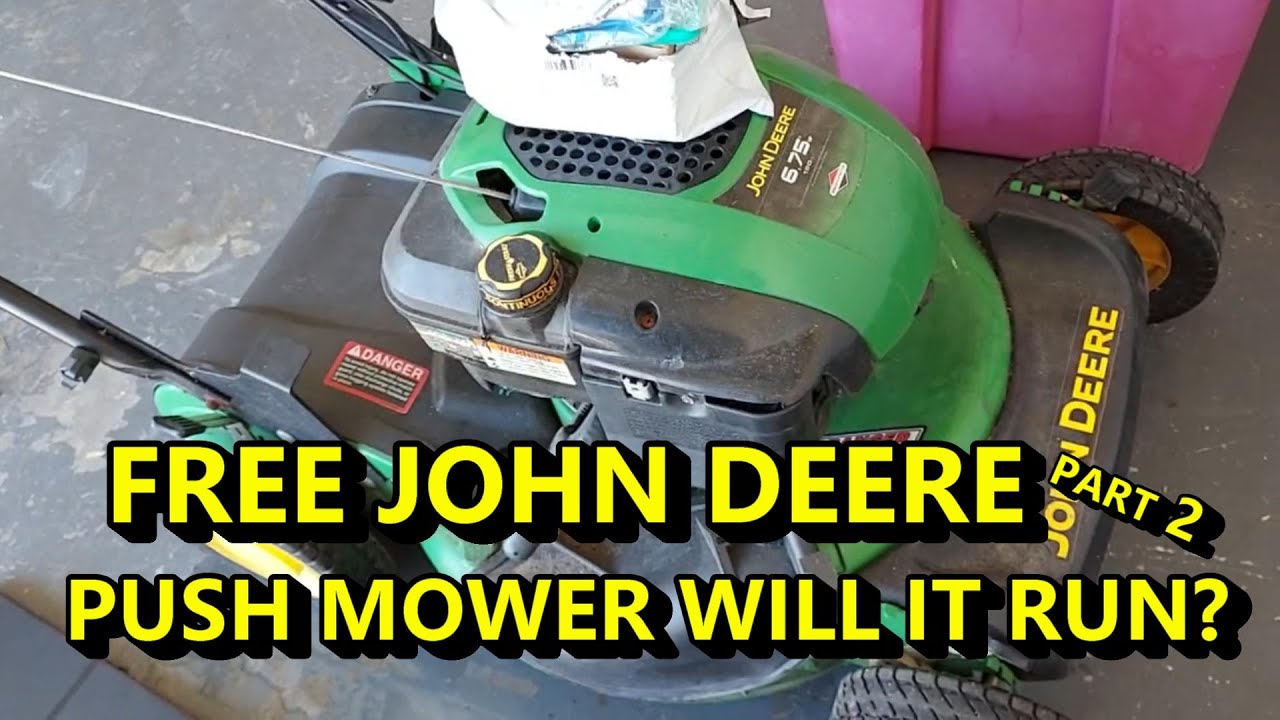 JOHN DEERE JS20 PUSH MOWER WILL IT RUN PART 2 - YouTube