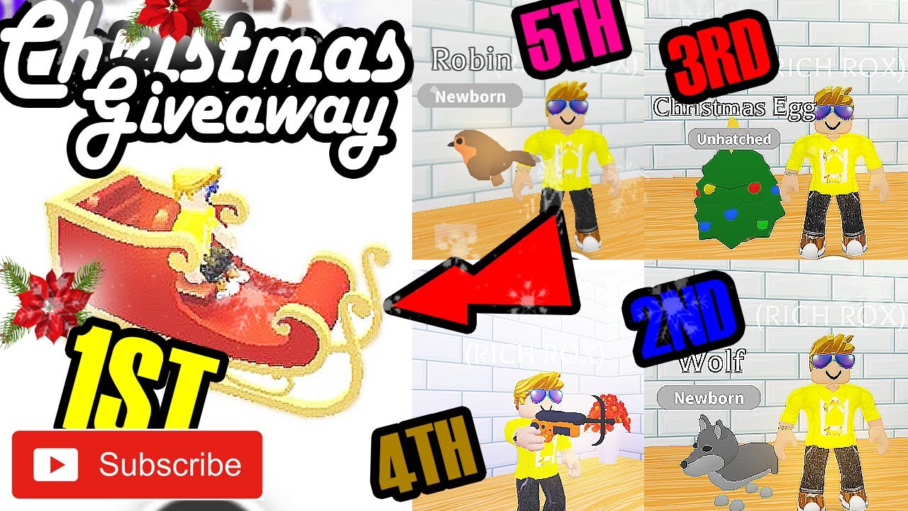 I Collected Santa Sleigh, Wolf, Robin, Ice Grappling Hook in Adopt Me ...