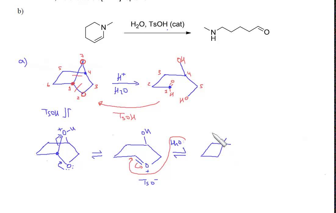Hidrólisis de un acetal cíclico y de una enamina - YouTube