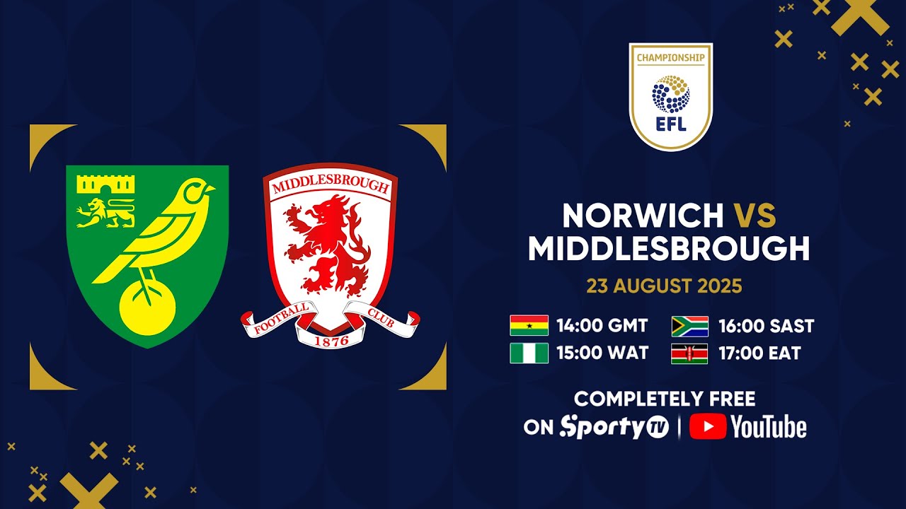 LIVE | Norwich vs Middlesbrough | EFL Championship | SportyTV - YouTube