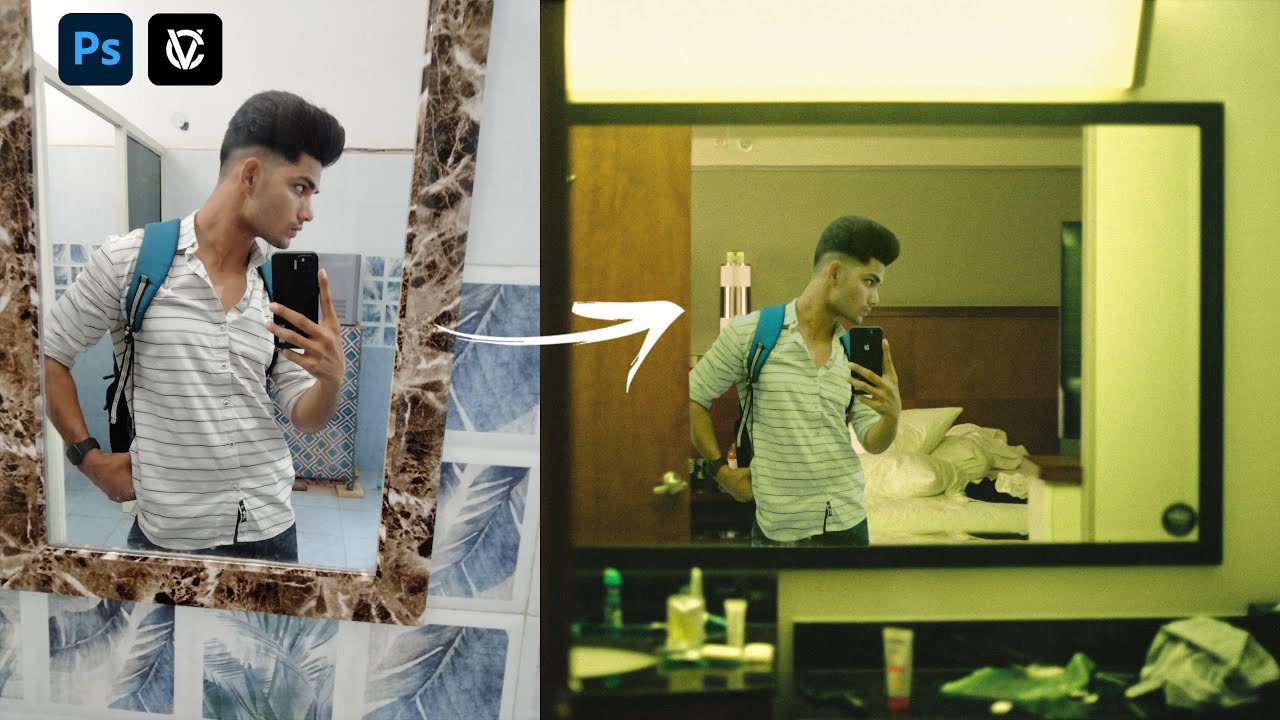 Mirror selfie photo editing | photoshop editing | tutorials | vikk ...