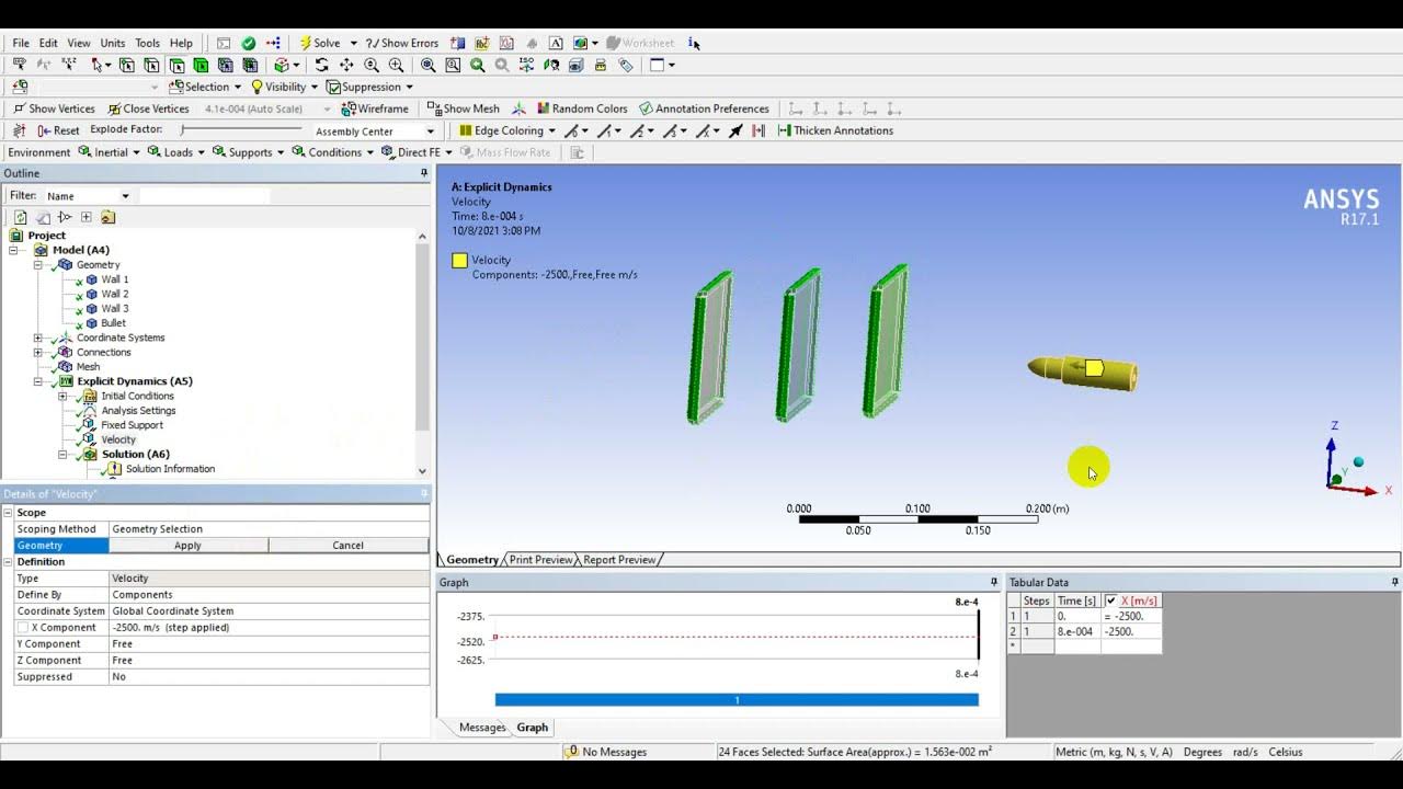Ansys Workbench Tutorial - Gun Bullet Hitting 3 Walls (Explicit Dynamics) - YouTube