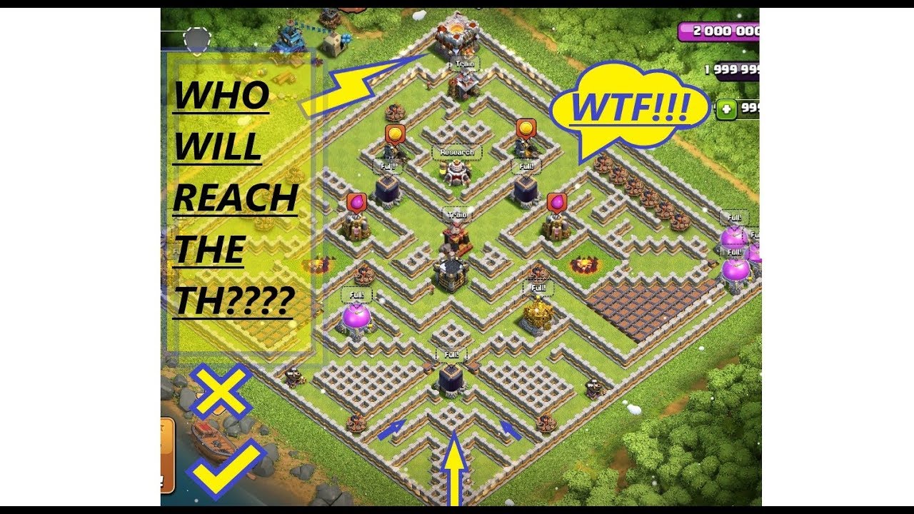 WTF! ALL TROOPS VS PUZZLE BASE / CLASH OF CLANS PRIVATE SERVER / MAZE ...