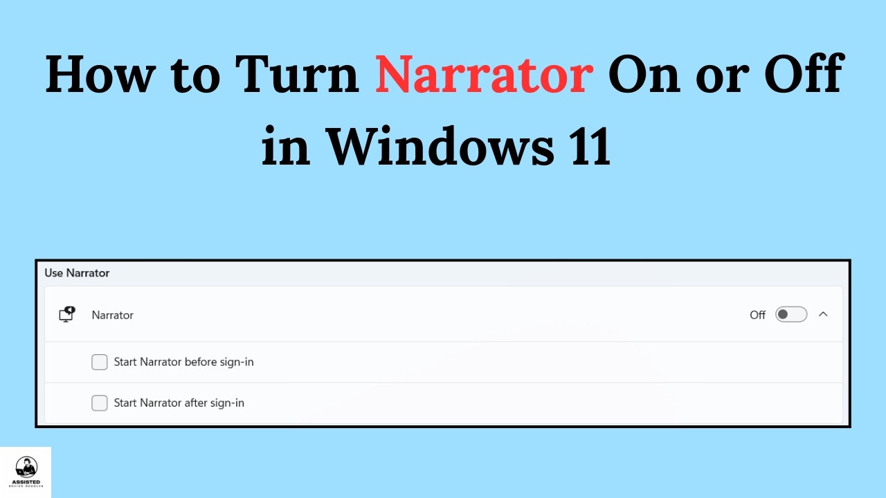 How to Turn Narrator On or Off in Windows 11 [2026] - YouTube