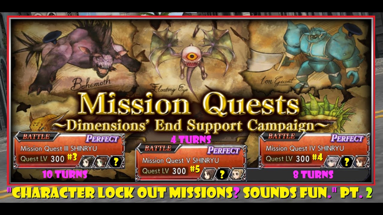 DFFOO[GL] "Character lock out missions? Sounds fun" Part 2 Mission ...
