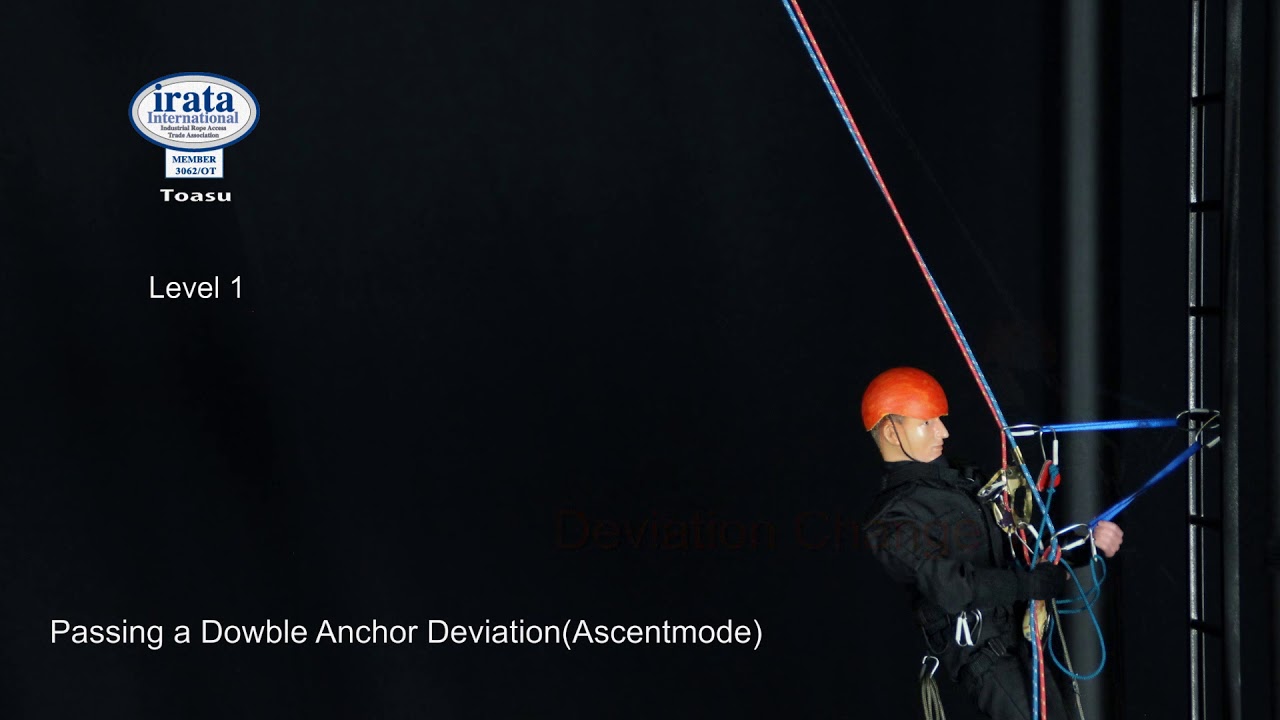 IRATA Level1 Passing a Double Anchor Deviation(Ascentmode) - YouTube