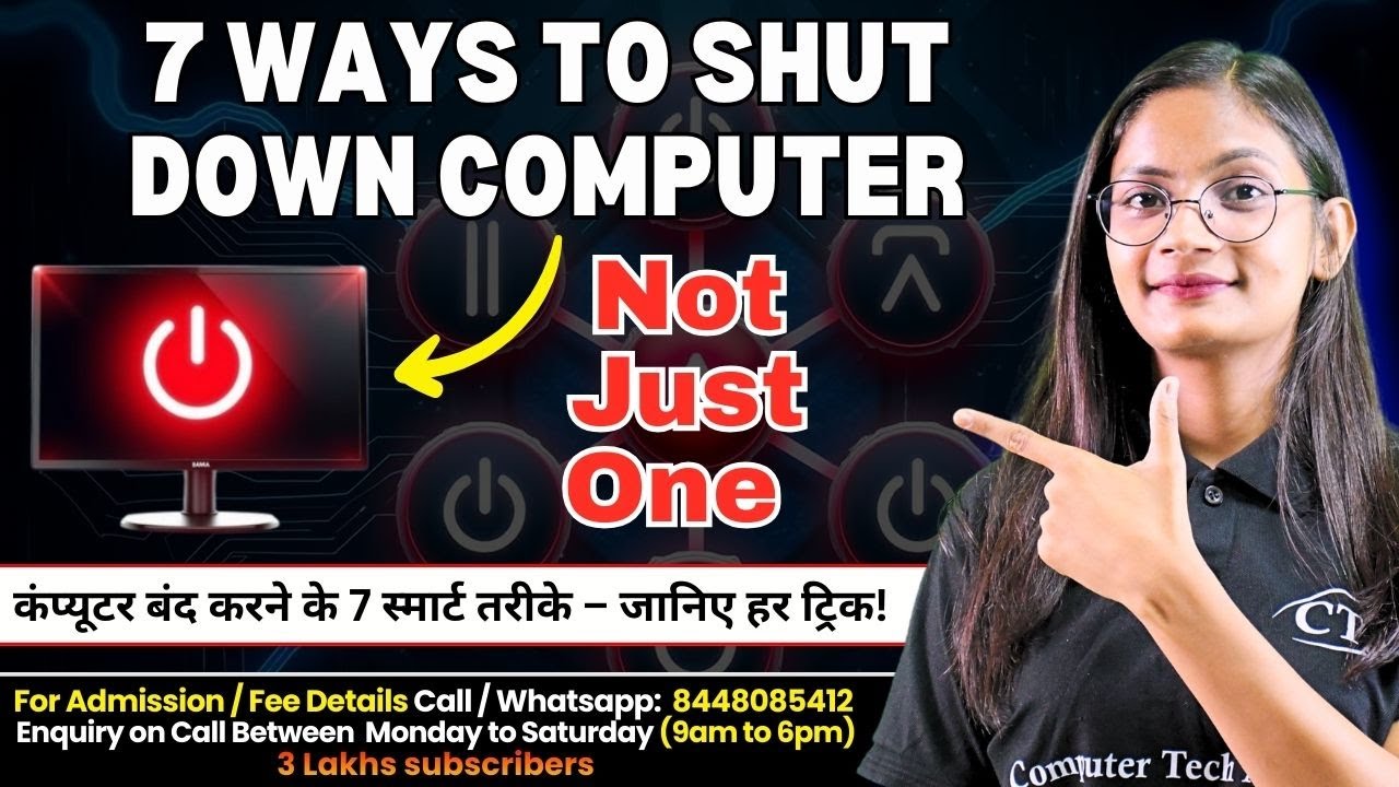 7 Ways to Shut Down Computer System | Computer ko Shutdown Kaise Karen ...