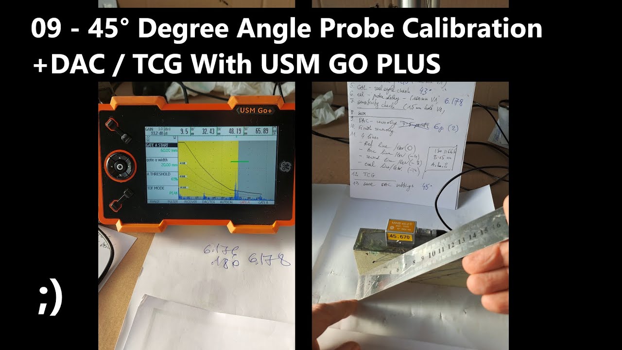[ENG] 09 - 45° Degree Probe Calibration +DAC / TCG With USM GO PLUS ...