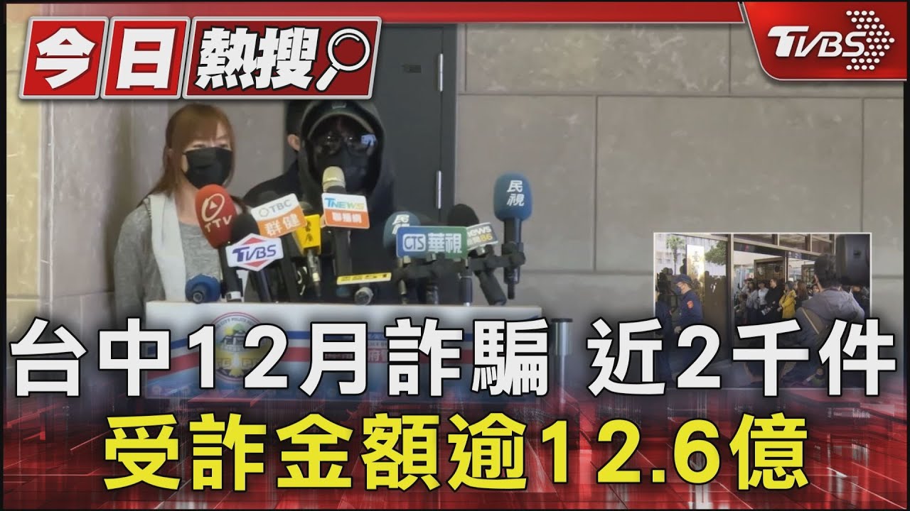 台中12月詐騙 近2千件 受詐金額逾12.6億｜TVBS新聞 @TVBSNEWS01│TVBS新聞網