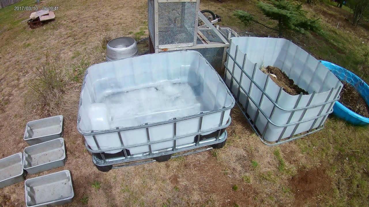 IBC Tote gardening planter and rain fall basin - YouTube