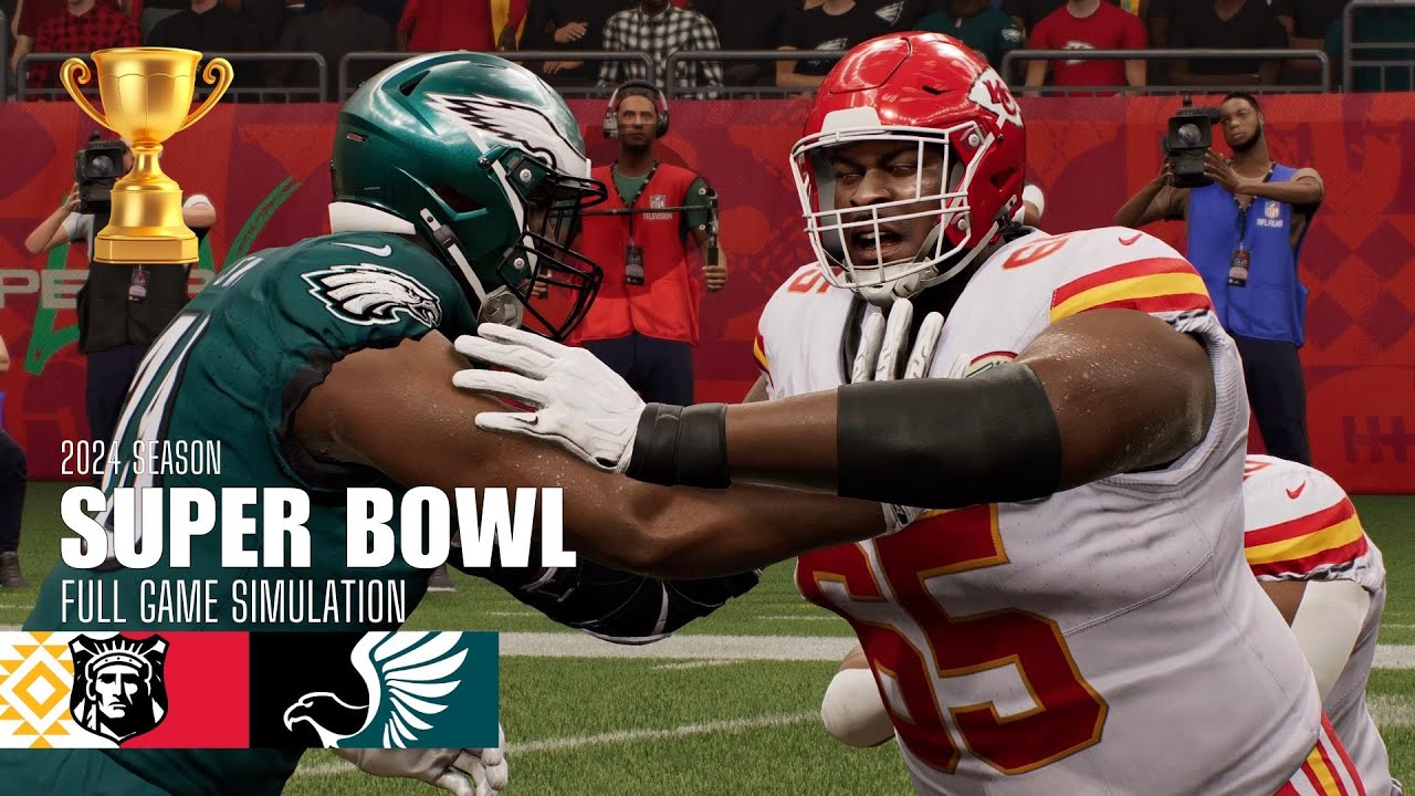 Chiefs vs. Eagles | Madden NFL 25 Simulation | 2025 Super Bowl - YouTube